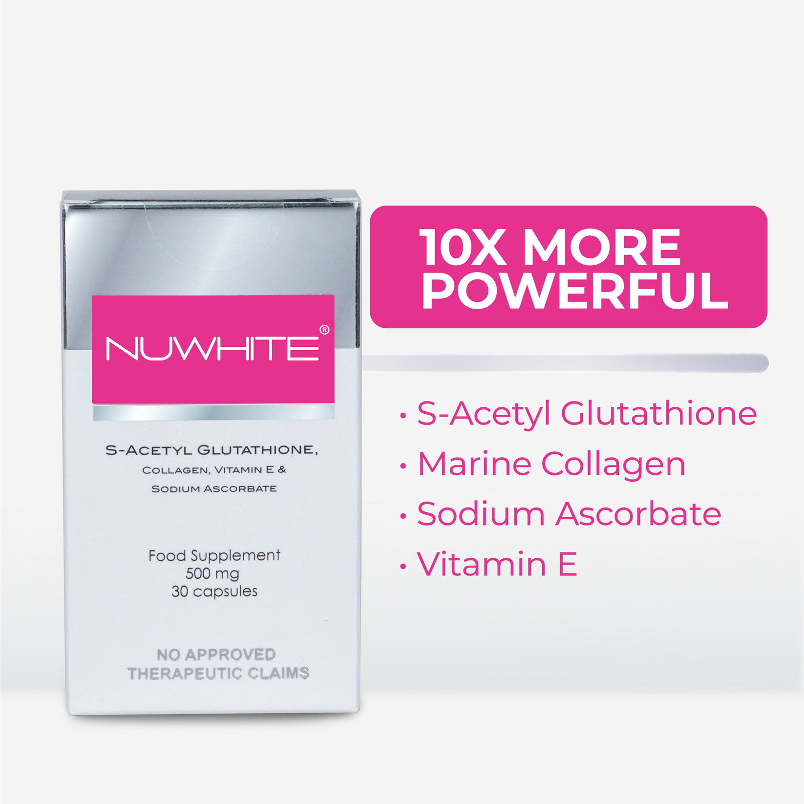 Nuwhite S-Acetyl Glutathione 1 Bottle WITH FREE NUWHITE WHITENING VITA